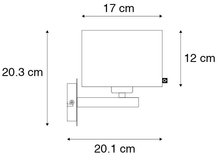 Moderní nástěnné svítidlo černé se zlatem - VT 1