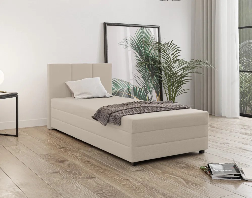Boxspringová postel, jednolůžko, béžová, 110x200, univerzální, ALEXA