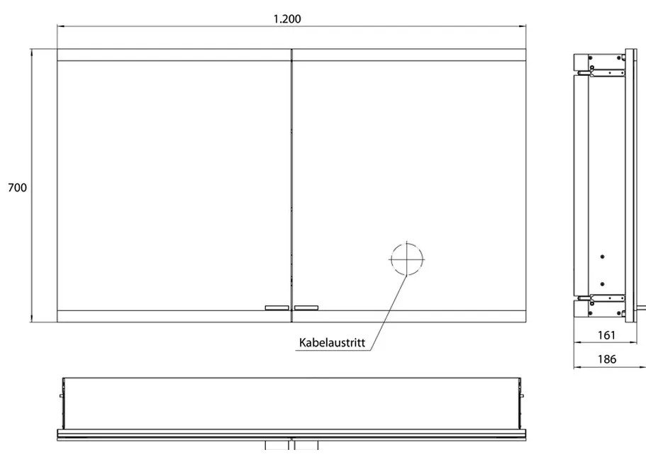 Emco Evo - Osvětlená zrcadlová skříňka LED 1200 mm, zrcadlová 939707016