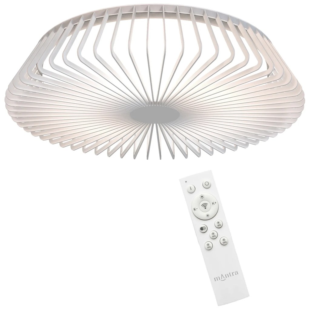 Mantra Himalaya, bílé stropní svítidlo s dálkovým ovladačem LED 80W 2700K-5000K, průměr 63cm