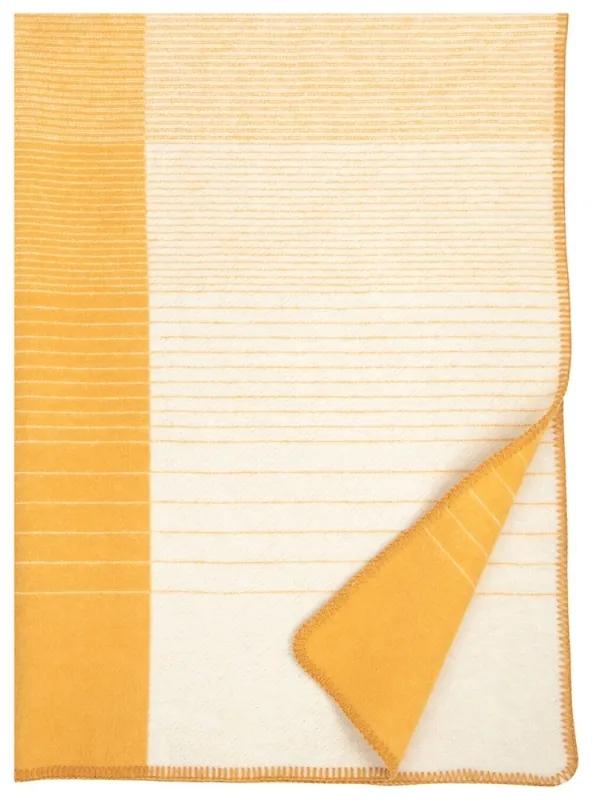 Vlněná deka Kaamos 150x200, přírodně barvená oranžová / Finnsheep