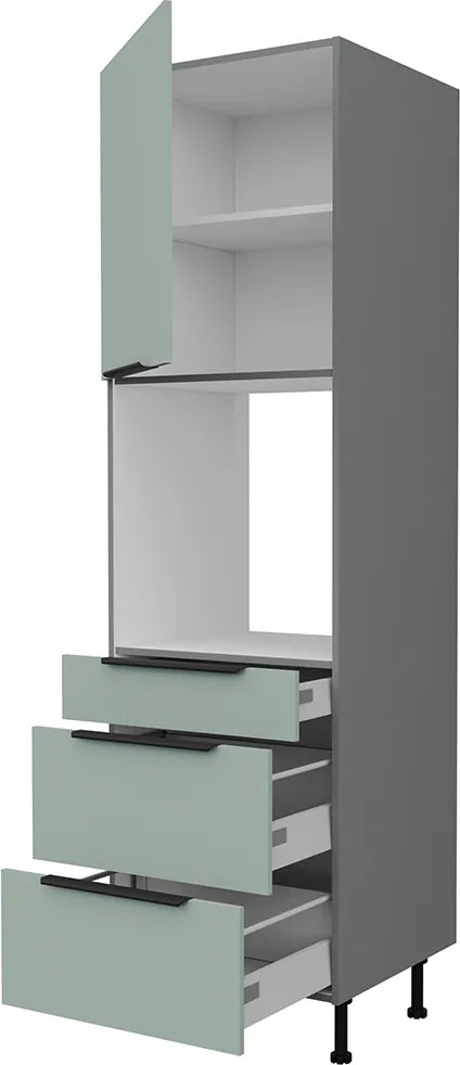 ARIA sa | vysoká skříňka 60 DPS-215 3S1F na vestavnou troubu | PREMIUM BOX | 60 cm | ANTI FINGERPRINT povrch | antracit/aquamarine