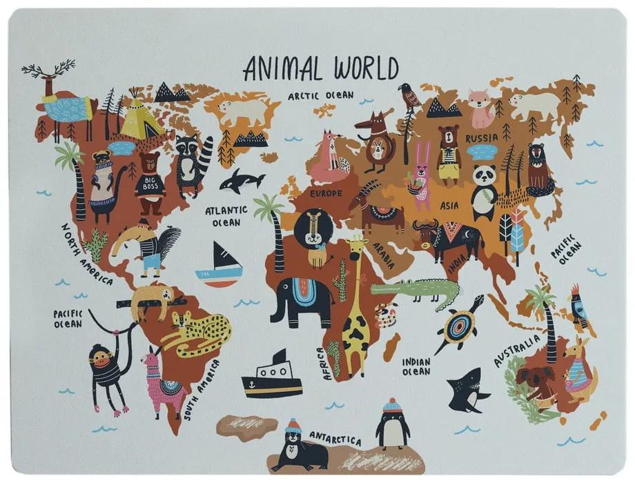 Podložka na stůl Really Nice Things Animals Worldmap, 55 x 35 cm