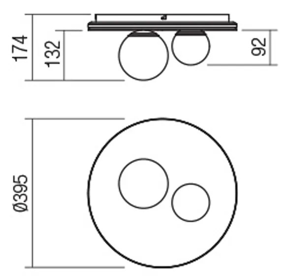 Redo 01-2464 stropní LED svítidlo Corum černé, 38W, 3000K, ø39cm