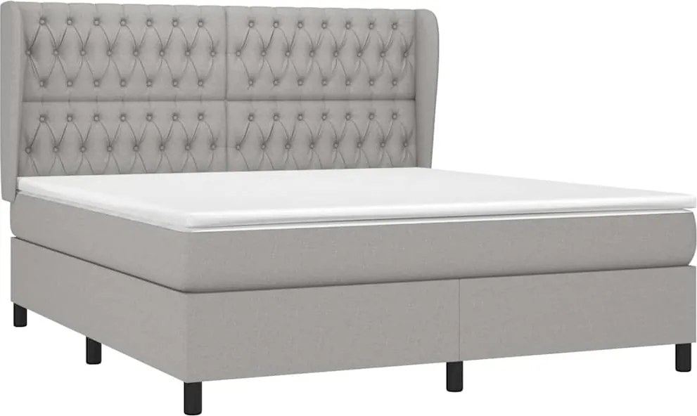 Box spring postel s matrací světle šedá 180 x 200 cm textil 3128221