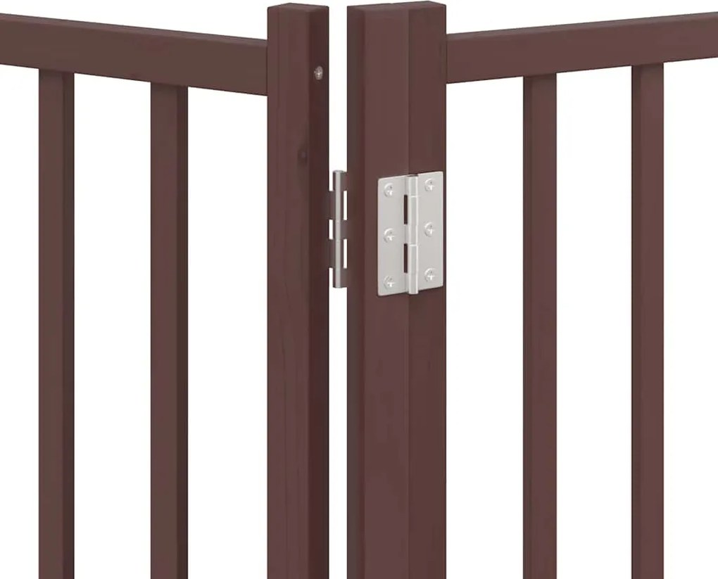 Zábrana pro psy s dvířky skládací 8 panelů hnědá 640 cm topol 3155746