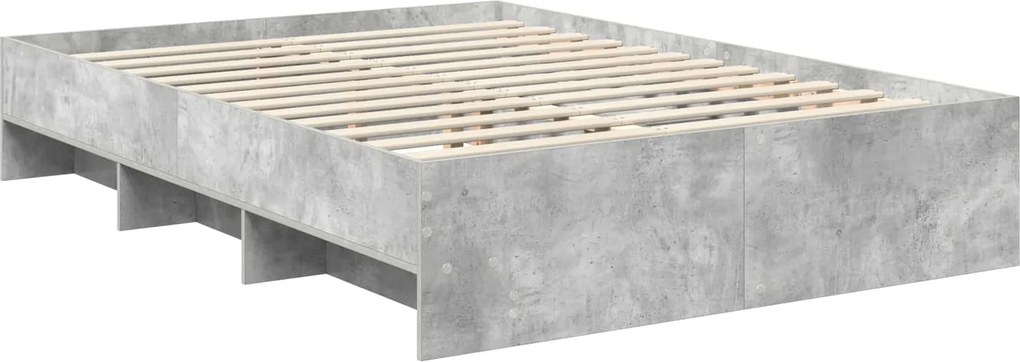 Rám postele s čelo Betonově šedá 140 x 200 cm Kompozitní dřevo 3408847