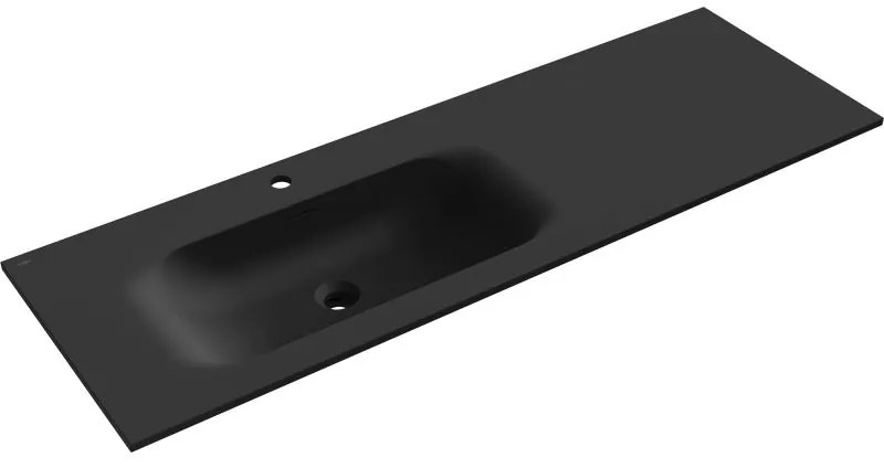 Mexen Vela, umyvadlo na zapuštění 141 x 46,5 cm, levé, černá matná, 25231471L