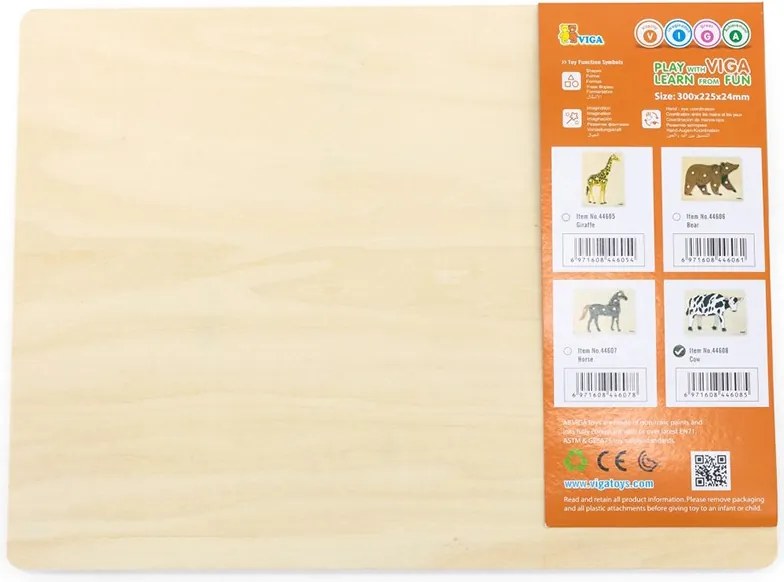 Dětské dřevěné puzzle s úchyty Viga Cow