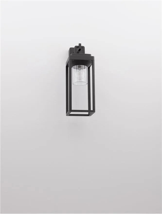 NV 9492500 Venkovní nástěnné svítidlo FIGO antracitový hliník a čirý akryl E27 1x12W 220-240V bez žárovky IP65 - NOVA LUCE