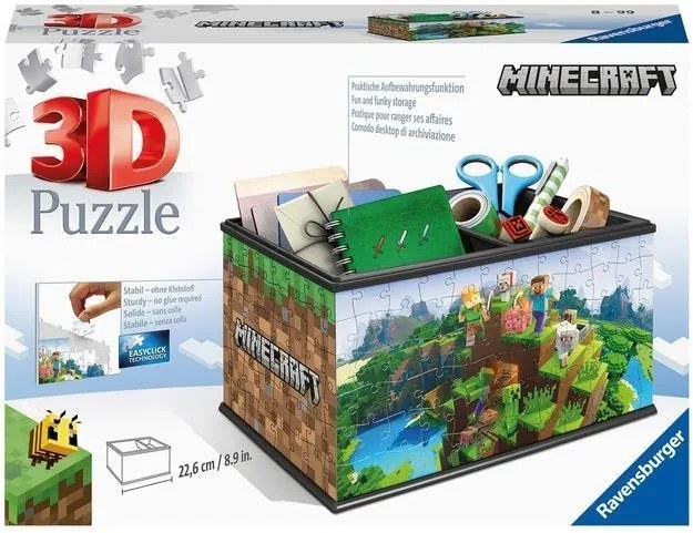 3d puzzle ravensburger 3d puzzle 112869 úložná krabice minecraft 216 dílků
