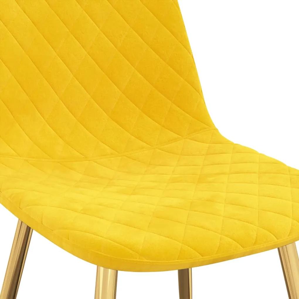 Jídelní židle Haber - 6 ks | hořčicově žluté