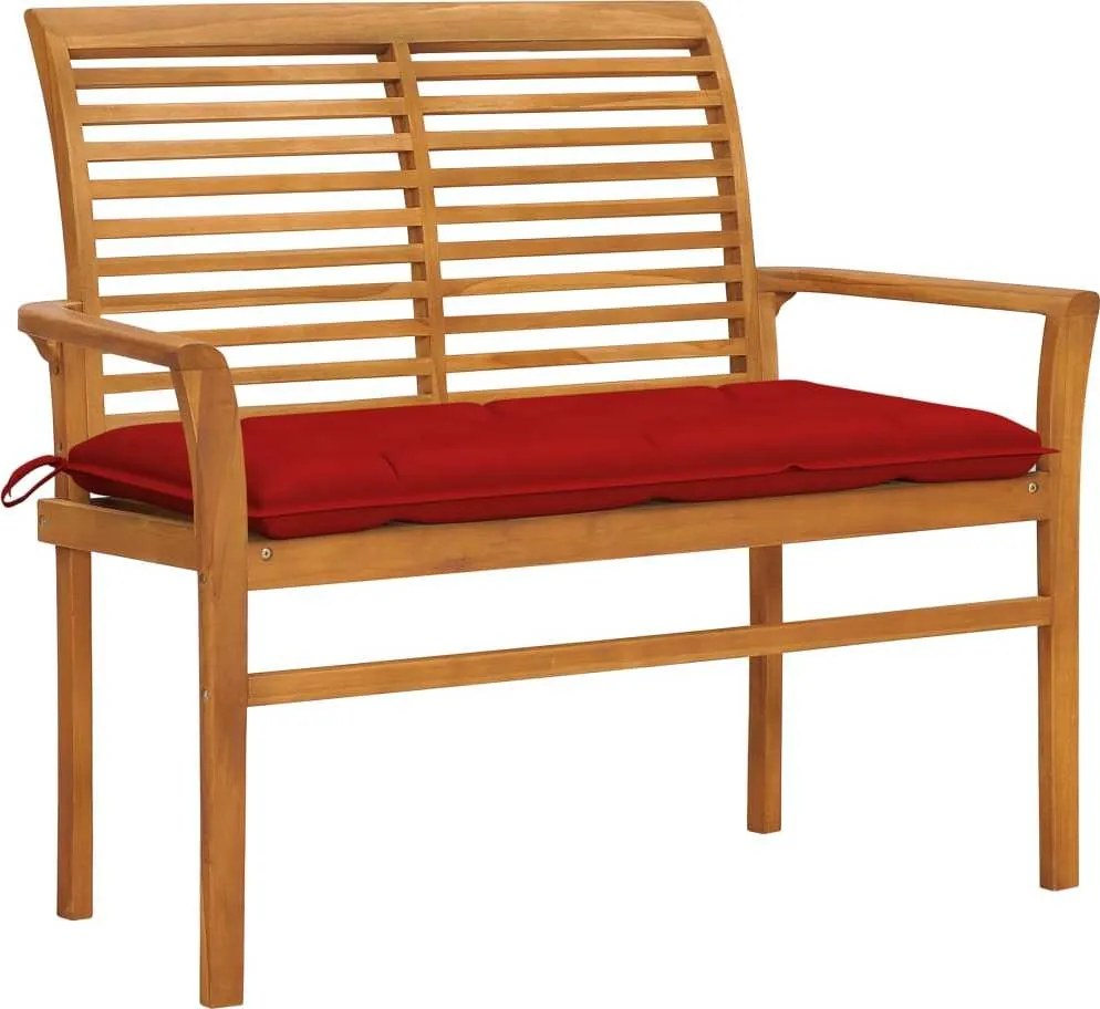 vidaXL Zahradní lavice s poduškou 112 cm masivní teak [3062669] Barva: Béžová