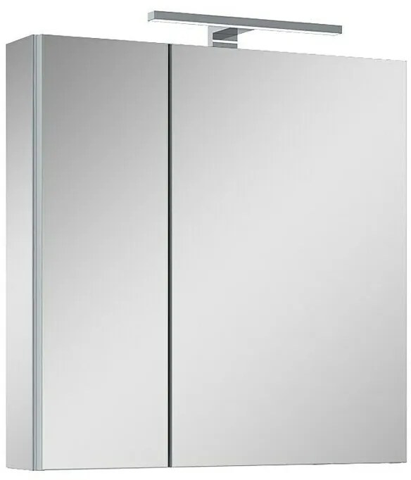 Riva Vulcano Zrcadlová skříňka s LED osvětlením, 60,6 × 61,8 × 13 cm, stříbrná