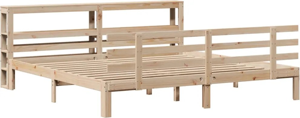 Rám postele s čelem 200 x 200 cm masivní borové dřevo 3306120