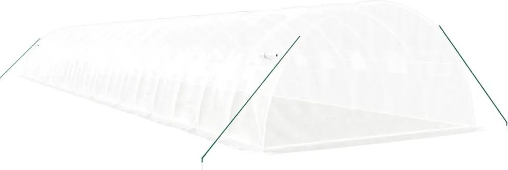 Skleník s ocelovým rámem bílý 72 m² 18 x 4 x 2 m 3188079