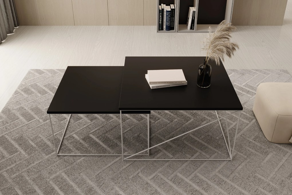 ADRK Furniture Konferenční stolek 2v1 Licco CT-LIC-W-B