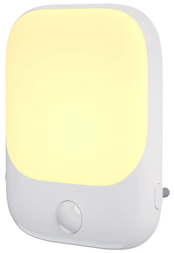 LED svítidlo do zásuvky Pati, 1x LED 0,6w, 2700k, w, senzor pohybu a soumraku