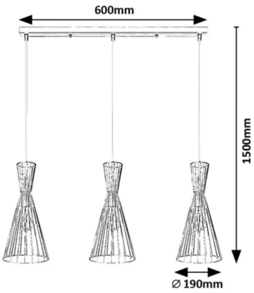Rabalux 72006 - Lustr na lanku LEANDROS 3xE27/60W/230V