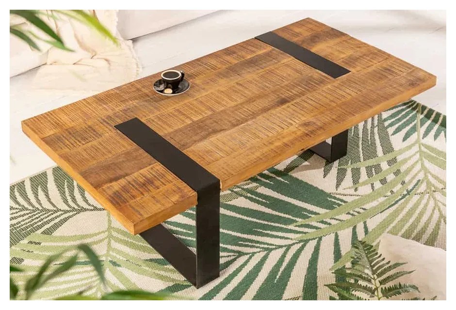 Massive home | Konferenční stolek IRON CRAFT 100 CM přírodní masiv mango