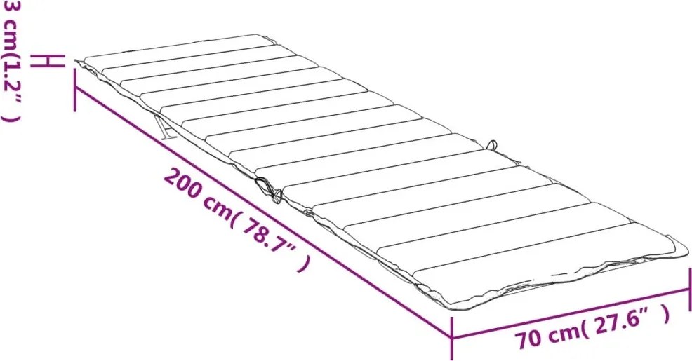 vidaXL Poduška na lehátko 200 x 70 x 3 cm oxfordská látka [314222] Barva: Zelená