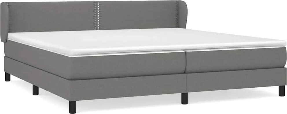 Box spring postel s matrací tmavě šedá 200x200 cm textil 3126190