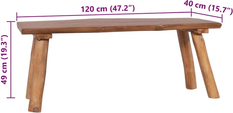 Zahradní lavice 120 cm masivní teakové dřevo 288817
