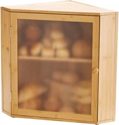 Rohový chlebník na kuchyňskou linku VEVOR, 320x320x425 mm – Přírodní barva dřeva
