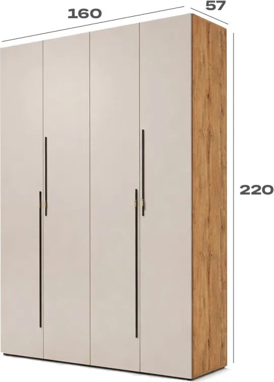 Skříň 4D 160 cm dub appalačský / kašmír Space