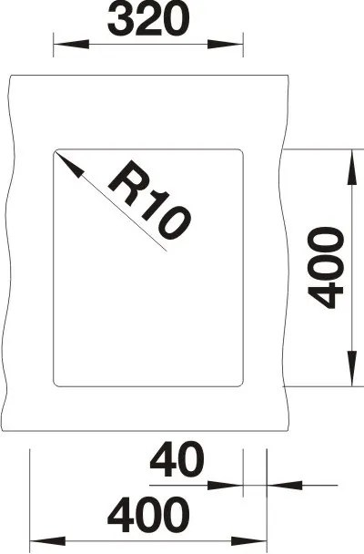 Blanco Subline 320-U, silgranitový dřez pod pracovní desku 350x460x190 mm, 1-komorový, šedá vulkán, BLA-527343