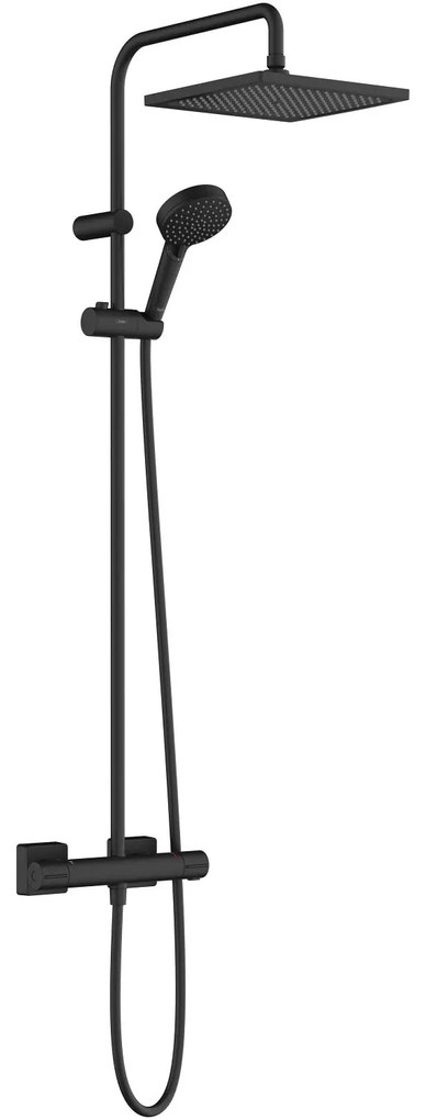 Hansgrohe Vernis Shape, Showerpipe 240 1jet EcoSmart 9 l, s termostatem, černá matná, HAN-26429670