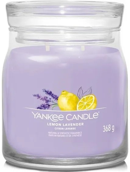 Yankee Candle vonná svíčka Signature ve skle střední Lemon Lavender, 368 g, M