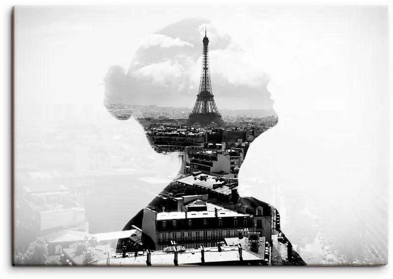 Obraz silueta v Paříži Velikost (šířka x výška): 90x60 cm