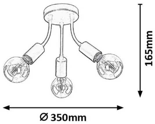 Rabalux 6808 - Přisazený lustr ALMUS 3xE27/60W/230V