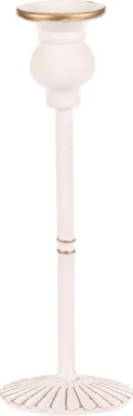 Kovový svícen 24 cm bílý FUP542
