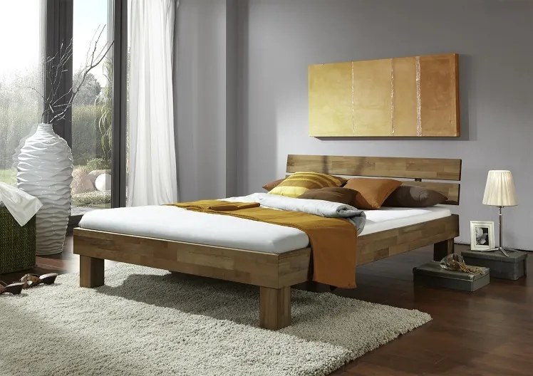 Postel z masivu dubu cink ALBA 200x180 cm