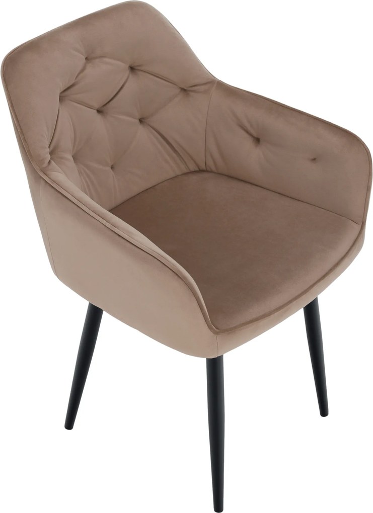 Designové křeslo, světle hnědá Velvet látka, VERIO