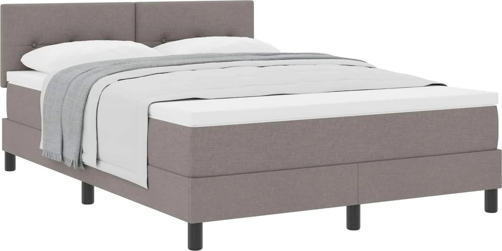Postel s boxspringem s čelo Taupe 160 x 200 cm textil 3338703