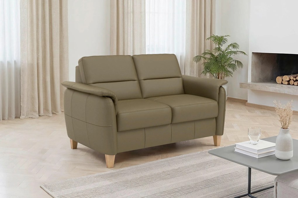 XXXLutz DVOUMÍSTNÁ POHOVKA, olivově zelená, pravá kůže Sit & More - Pohovky - 0001440332B9
