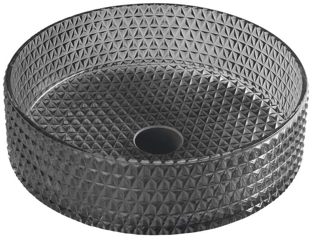 Sapho Beauty - Umyvadlo na desku, průměr 40 cm, bez přepadu, černé sklo TY214