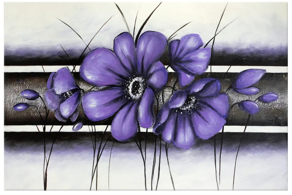 Gario Ručně malovaný obraz Tajemný fialový Vlčí mák Rozměry: 100 x 70 cm