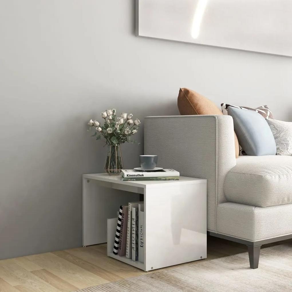 vidaXL Odkládací stolek 59 x 36 x 38 cm kompozitní dřevo [806697] Barva: Bílá