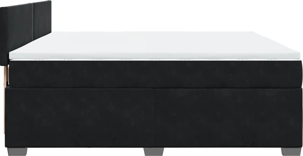 Box spring postel s matrací černá 180x200 cm samet 3288674