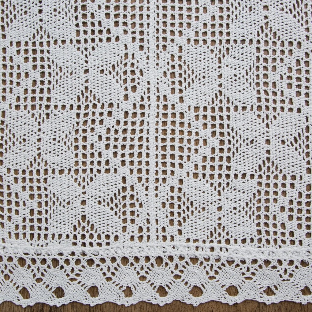 EUROFIRANY AŽUROVÝ BĚHOUN NA STŮL MARTHA 40X140 CM BÍLÝ