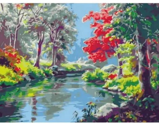 Malování podle čísel na plátno Divoká řeka, 30x40 cm