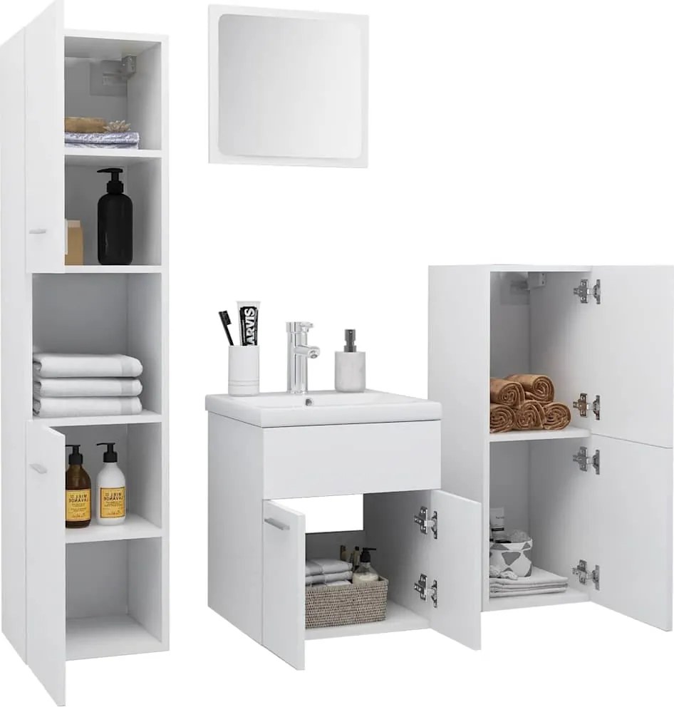 Set koupelnového nábytku bílý dřevotříska 3070901