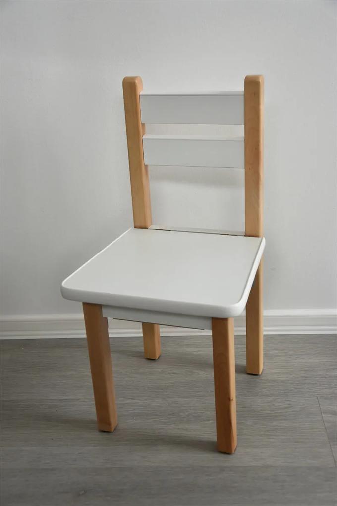 Vingo Dětský stolek a 2 židličky s přihrádkami - bílo-přírodní