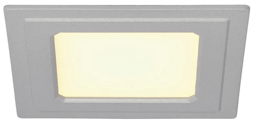SLV Big White 162793 Senser, čtvercový LED panel, 6W, 3000K, stříbrnošedá, 12x12cm