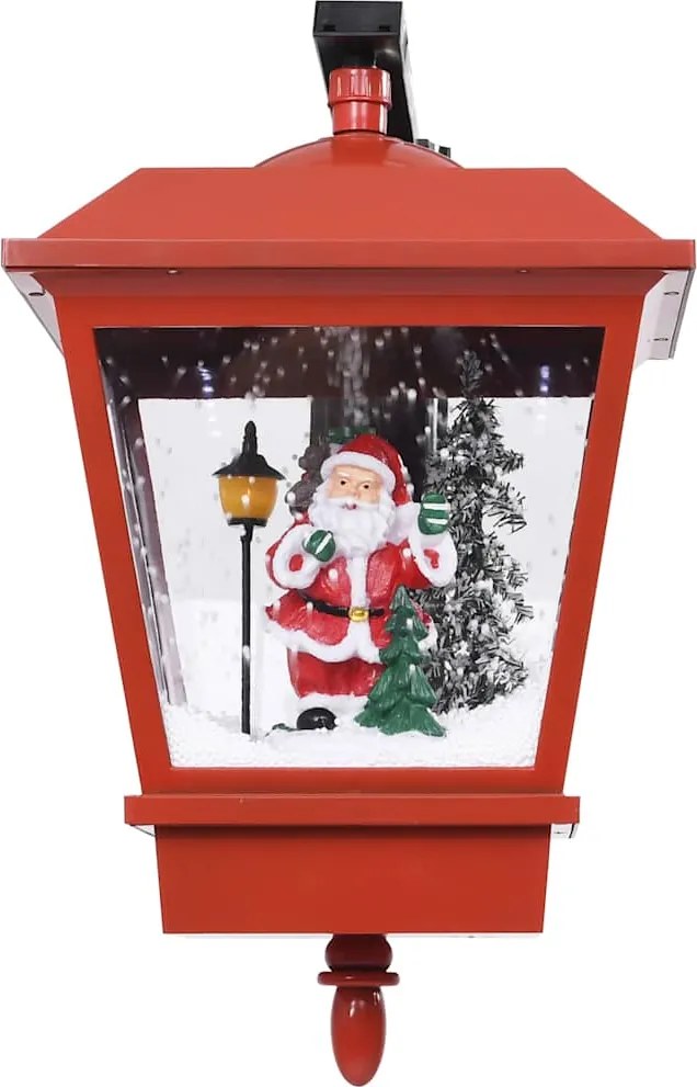 Vánoční závěsná lampa LED světla a Santa červená 40x27x45 cm 289927