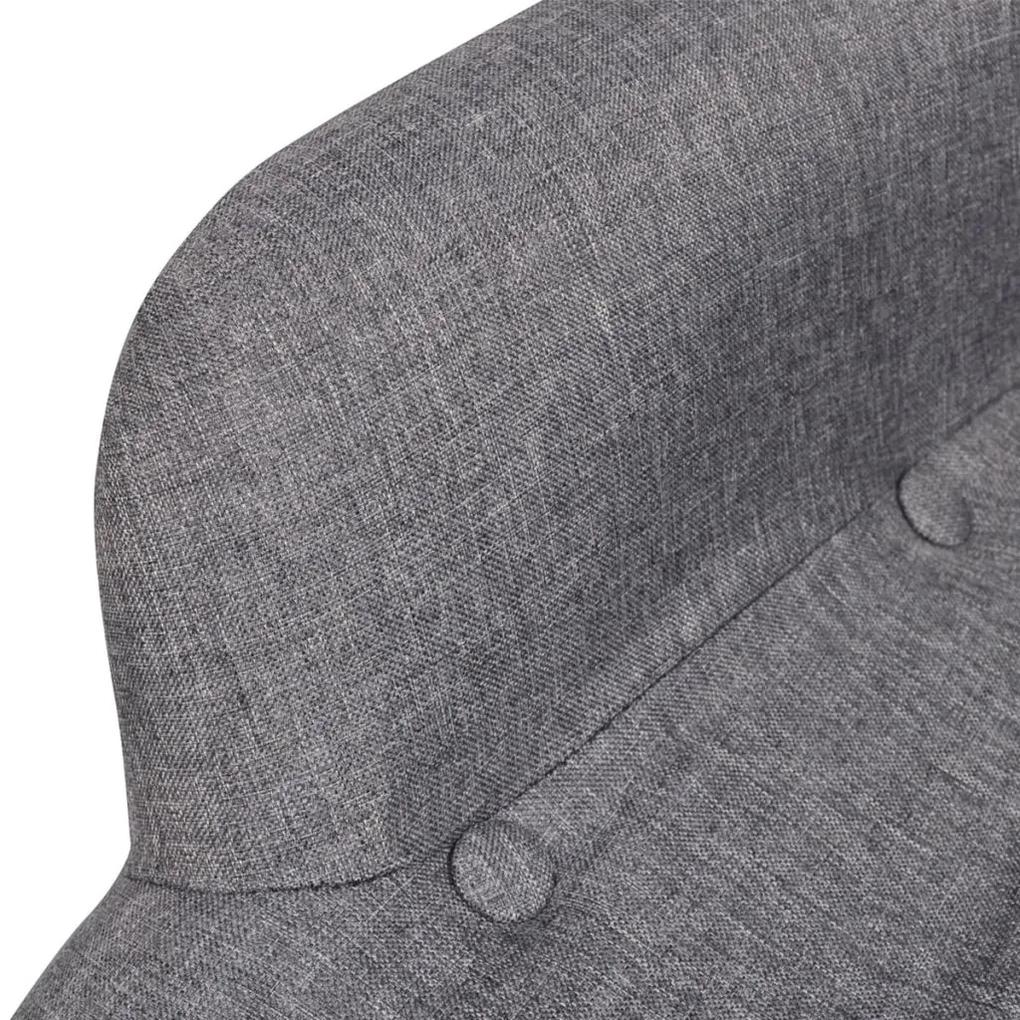 Křeslo s podnožkou - textil | šedé
